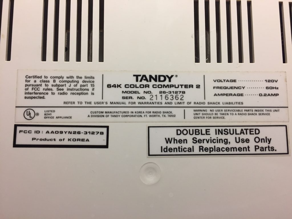 Tandy Color Computer 2 – Virginia Computer Museum